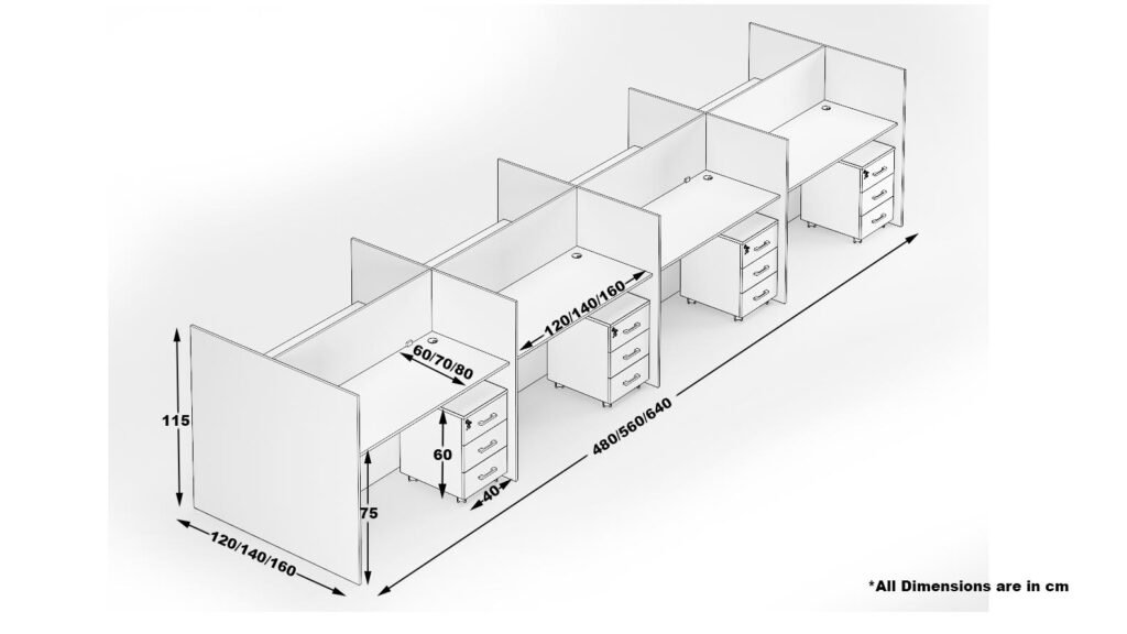 Horizon Office Workstations Cubicles | 8 person Workstation desk ...