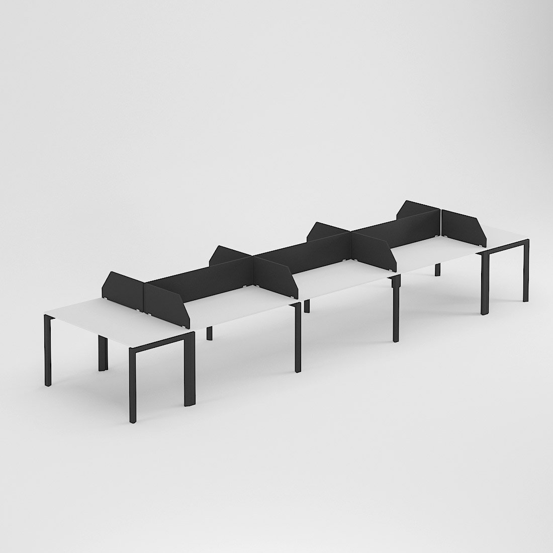 Mas Series Workstation Desk For 8 Person | Black/White Leg | Wood ...