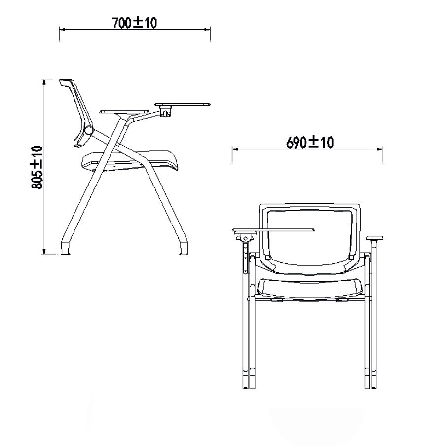 Lagos Training Chair | White | Educational Chair with Writing Pad - Office Furniture Dubai ...